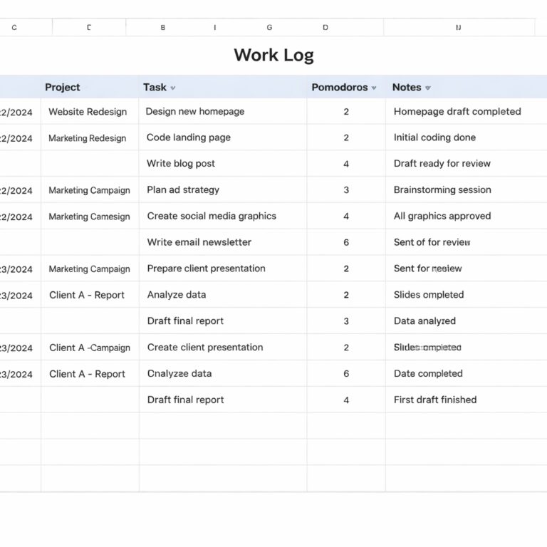 How to Create an Effective Work Log Template for Better Productivity ...